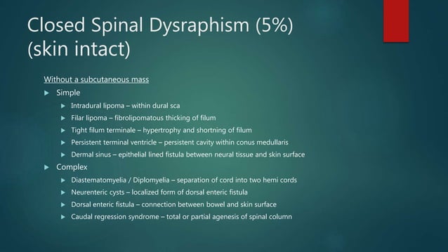 Spinal dysraphism | PPTX