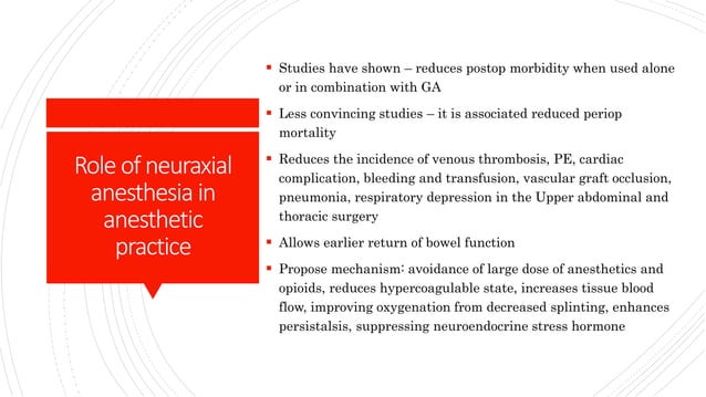 Neuraxial anaesthesia (Spinal, epdiural and caudal anesthesia) | PPTX ...