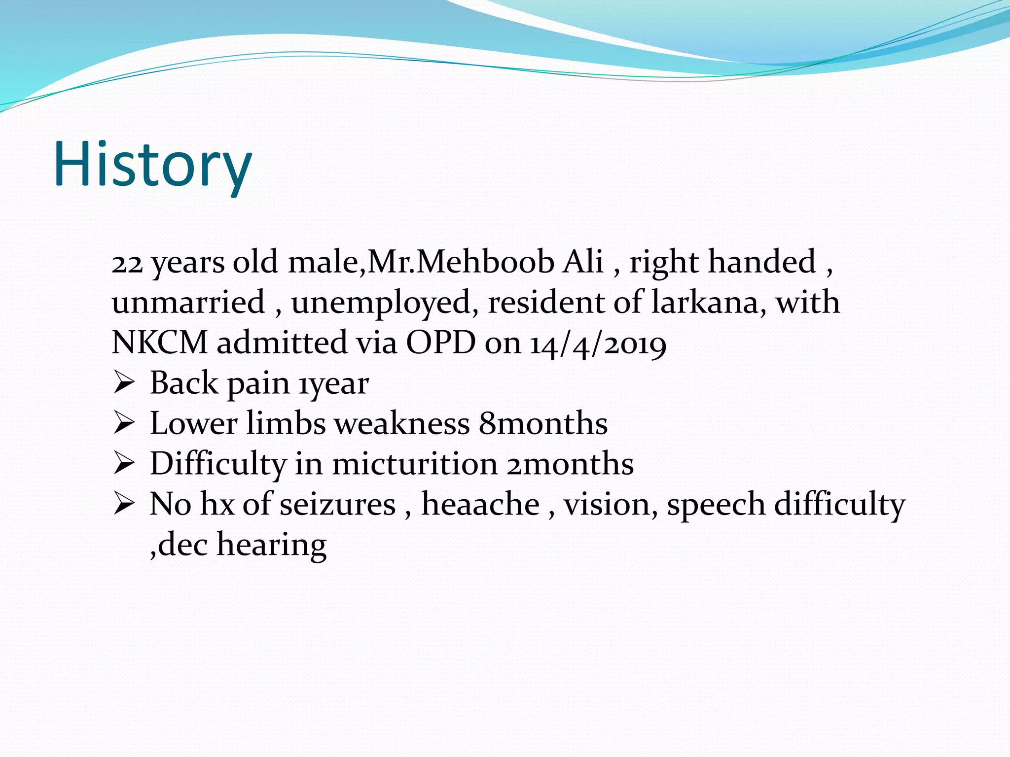 Spinal ependymoma (case presentation)dr.mumtaz ali | PPTX