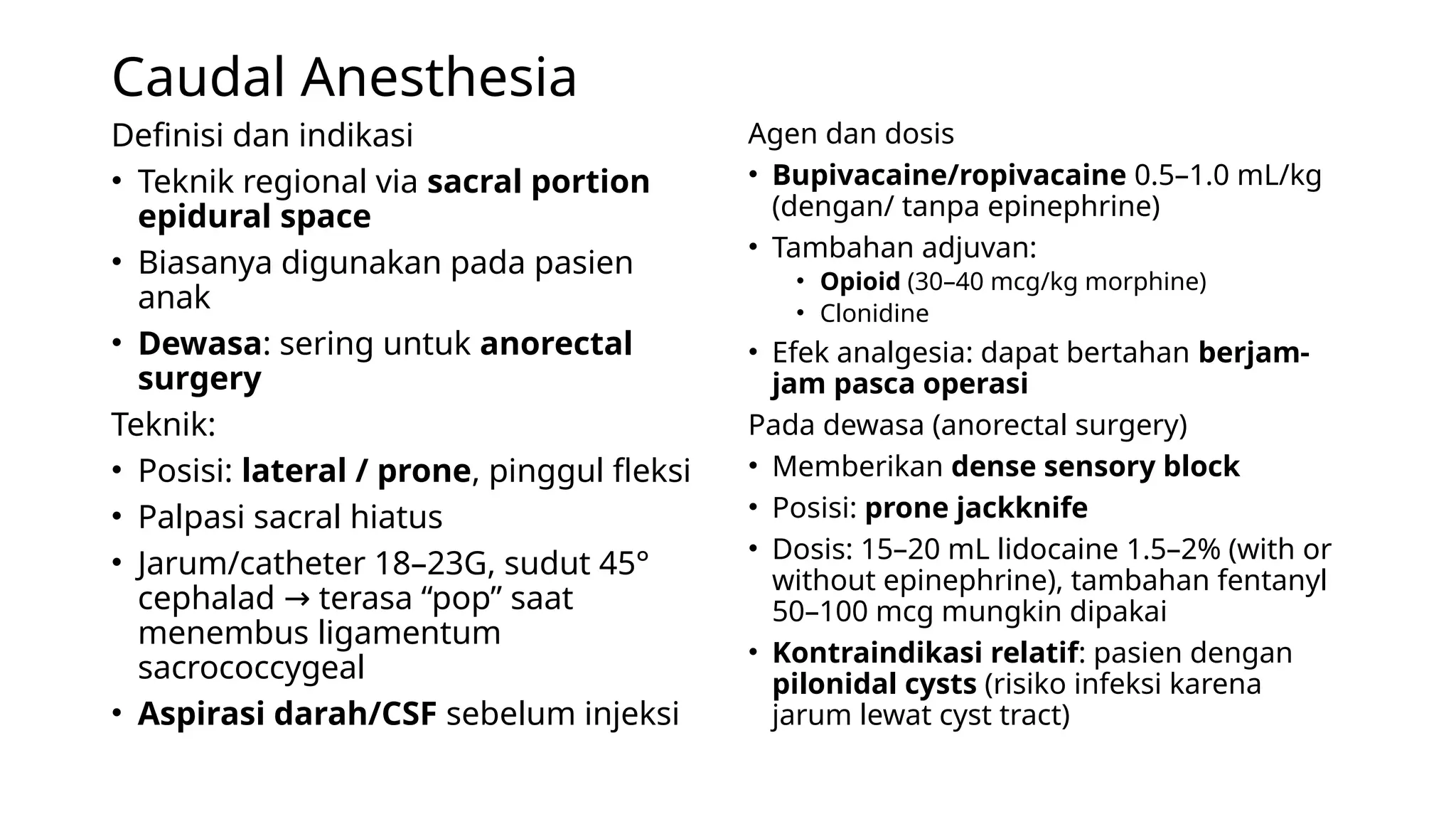 Spinal, Epidural dan Caudal Block.pptx d | PPTX