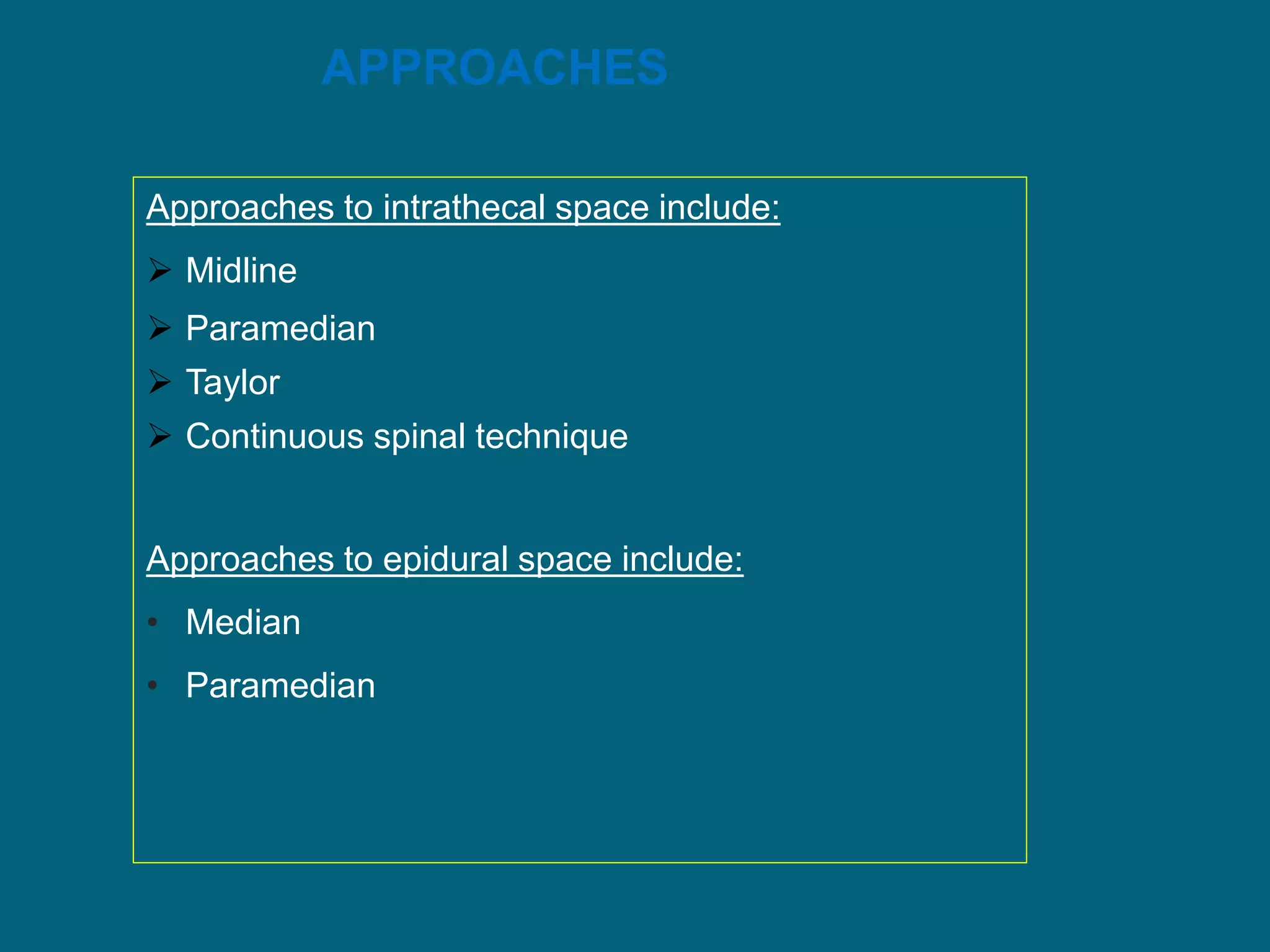 Spinal epidural | PPTX
