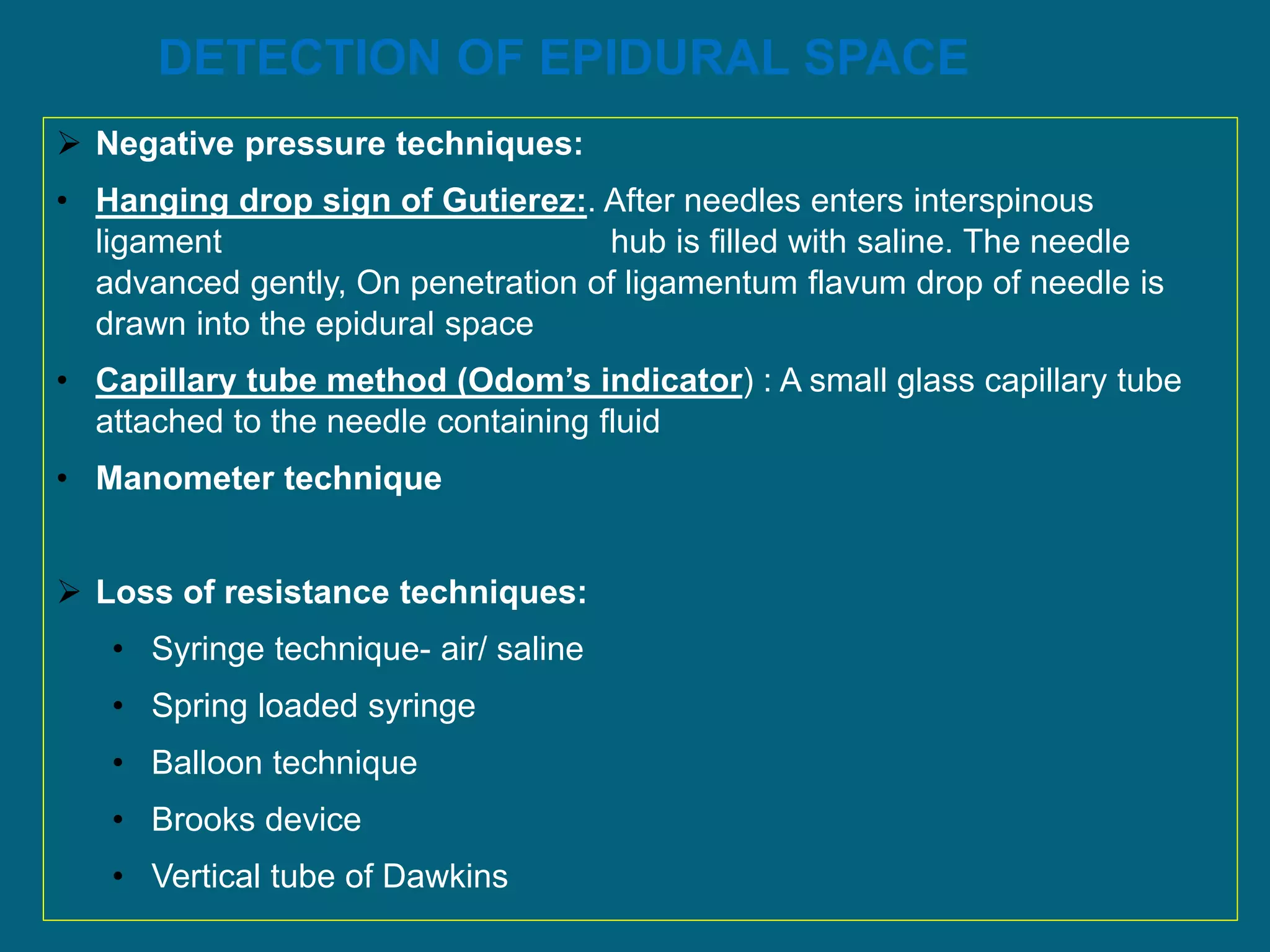 Spinal epidural | PPTX