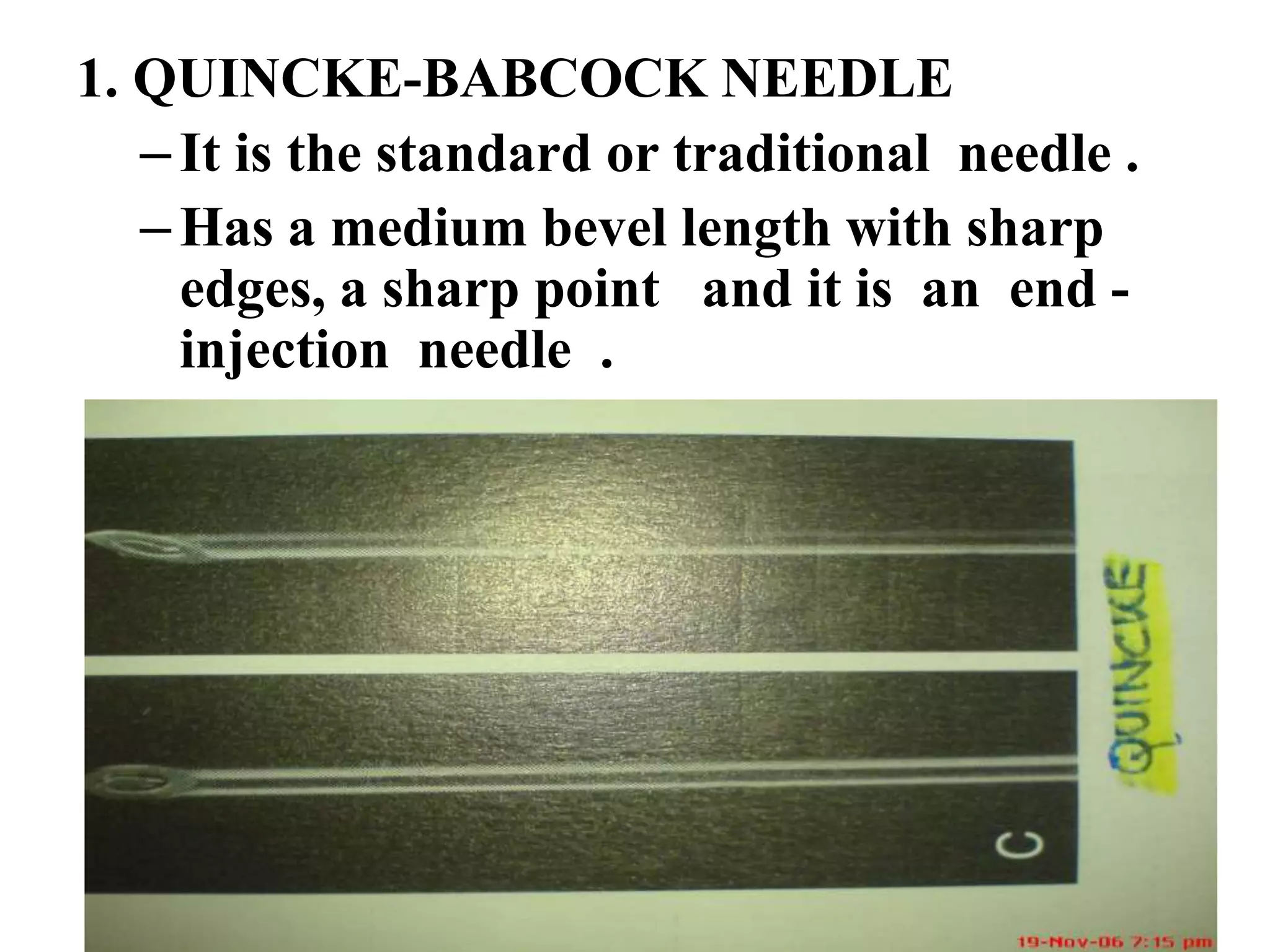 Spinal & epidural needle | PPTX