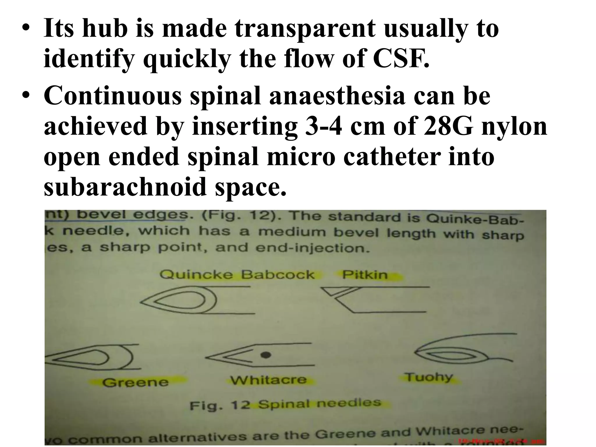 Spinal & epidural needle | PPTX