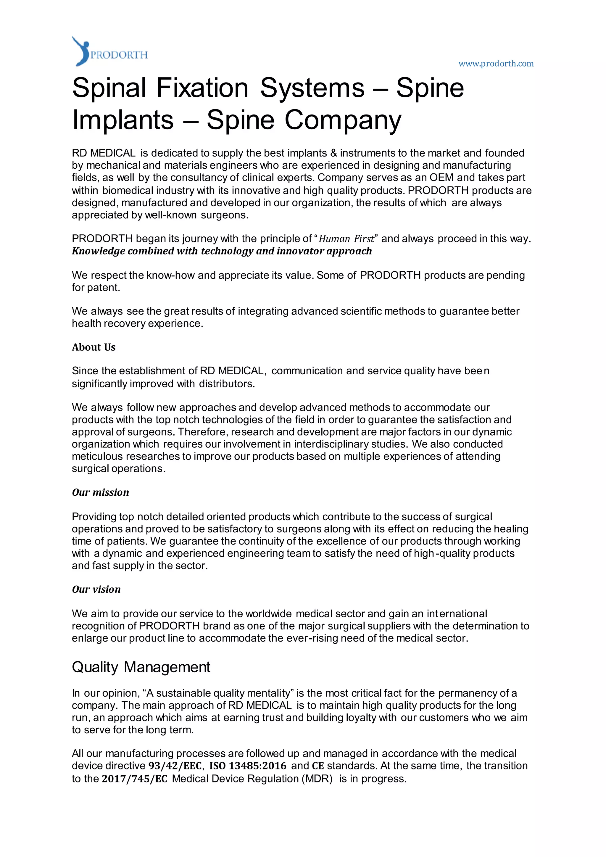 Spinal fixation systems spine implants spine company | DOCX