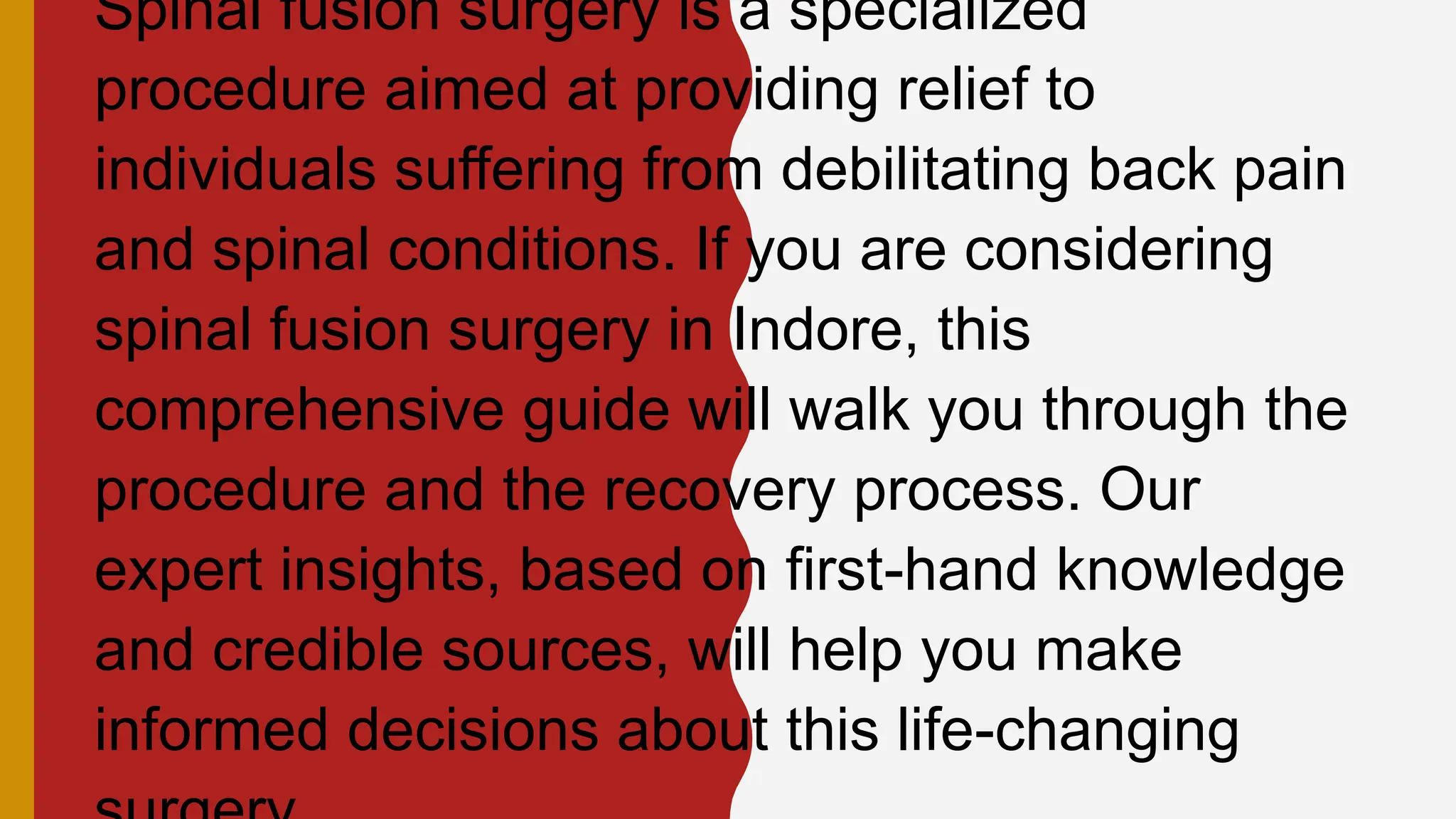 Spinal Fusion Surgery in Indore : Understanding the Procedure and ...