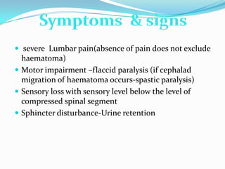 Spinal haematoma | PPTX