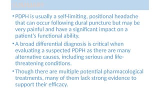 spinal headache or spinal puncture headache .pptx