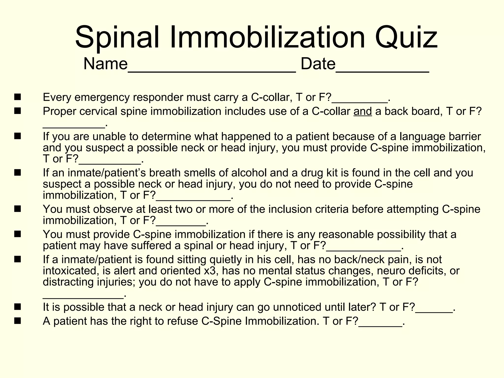 Spinal immobilization.ppt 2 | PPT