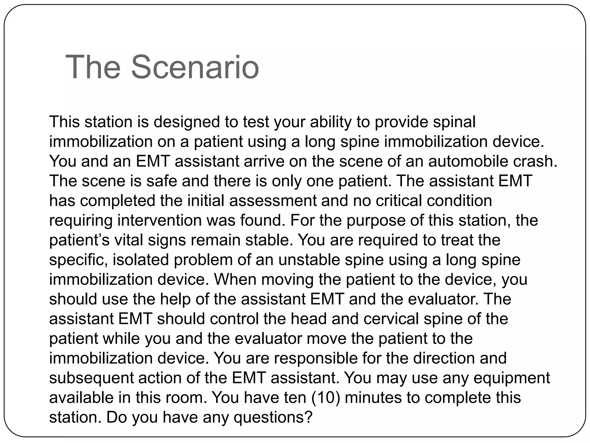 Spinal immobilization supine | PPT