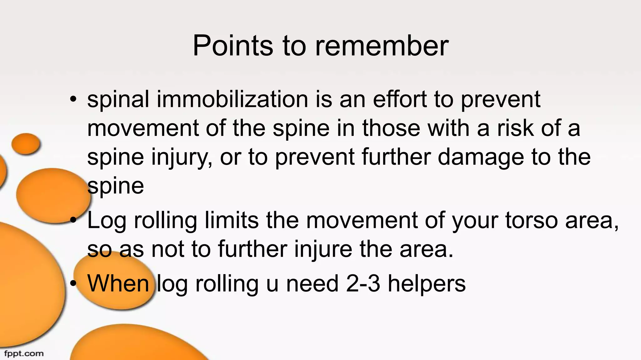 Spinal immobilization using long board micro teaching 2019 | PPTX