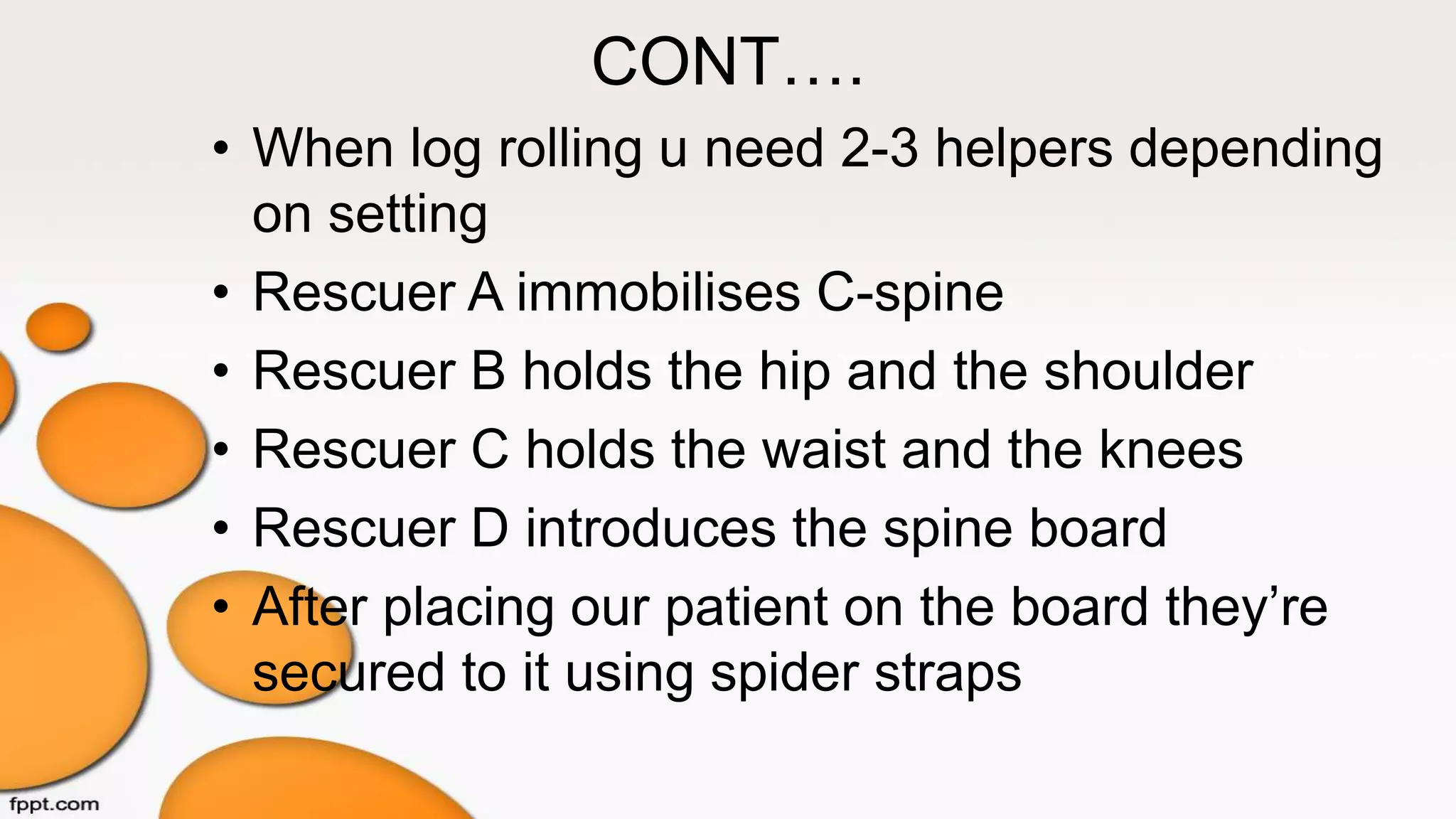Spinal immobilization using long board micro teaching 2019 | PPTX