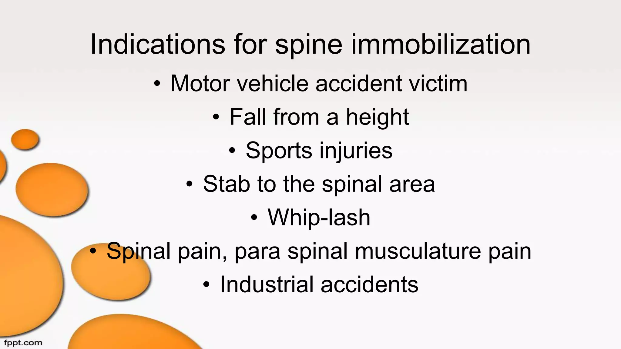 Spinal immobilization using long board micro teaching 2019 | PPTX