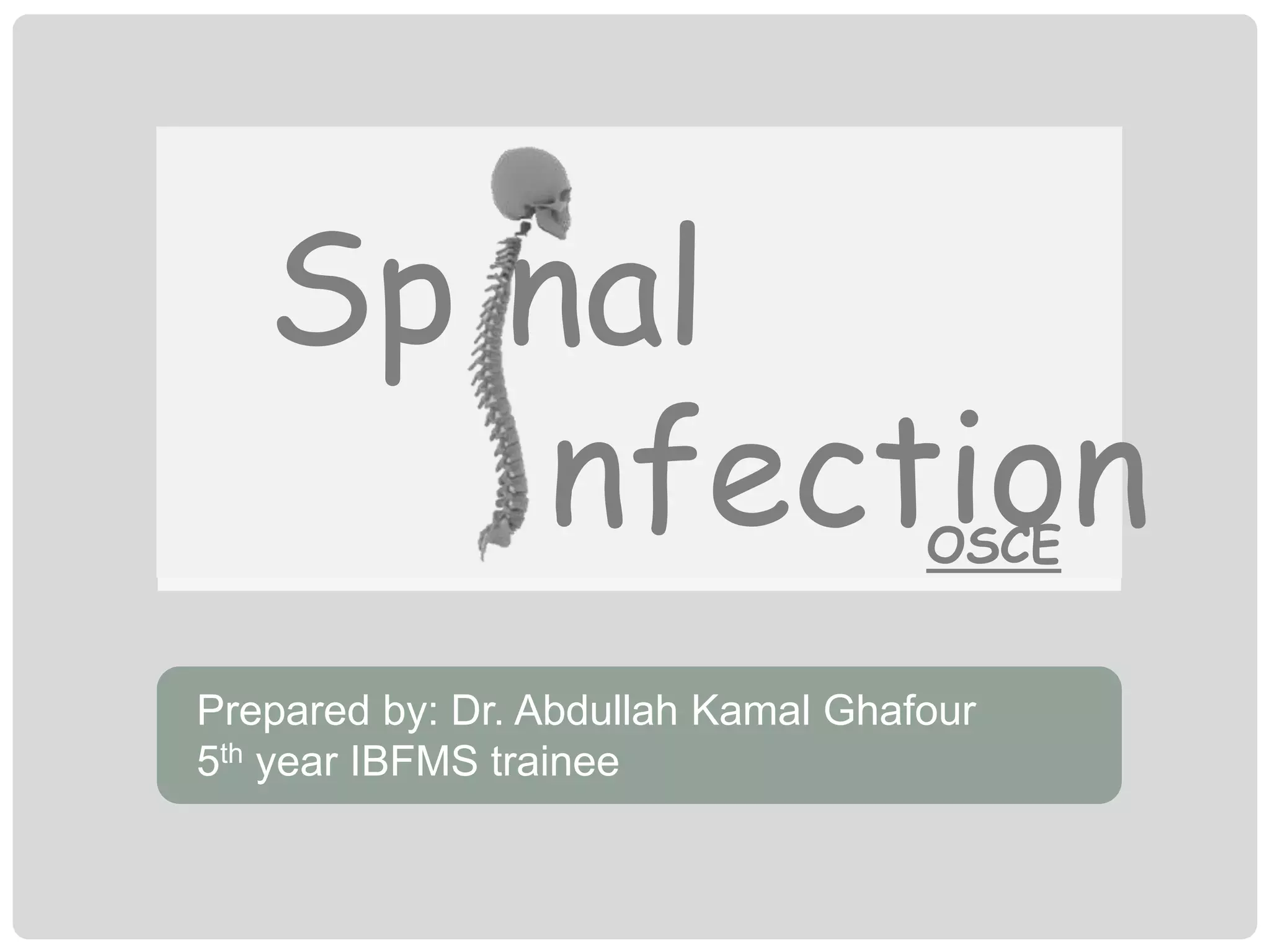 Spinal infection | PPTX