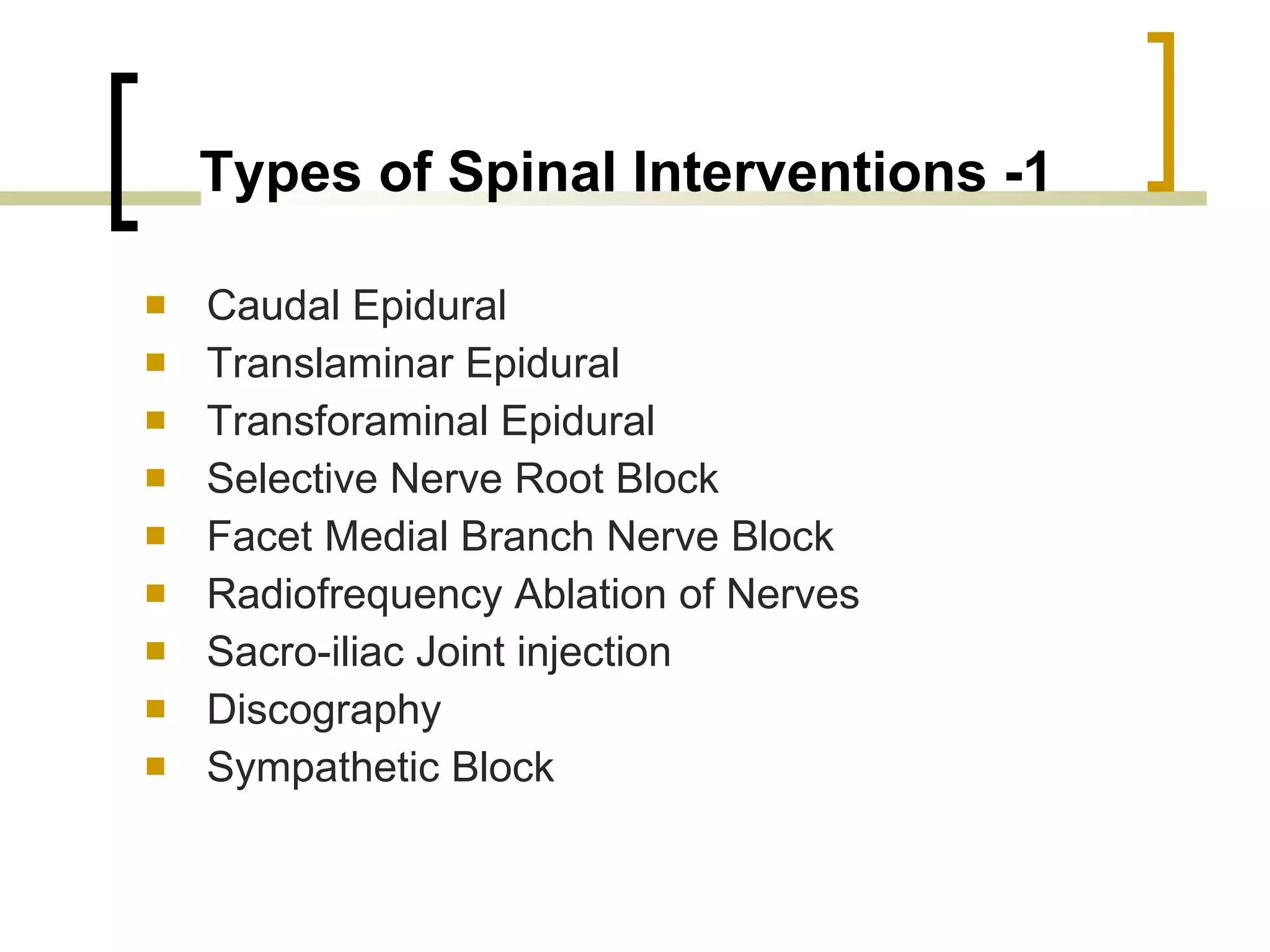 Spinal Injections | PPT