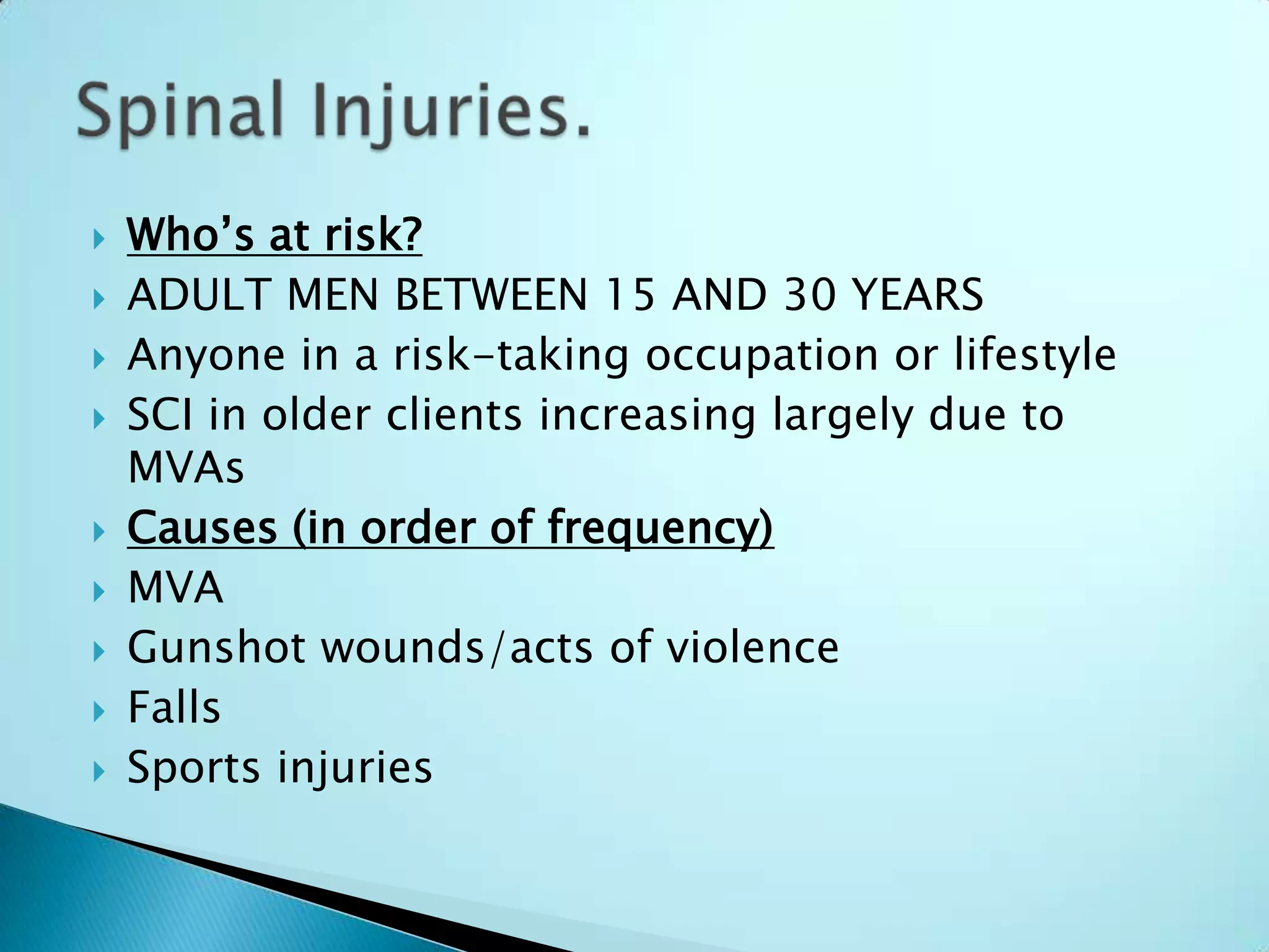 Spinal injuries | PPT