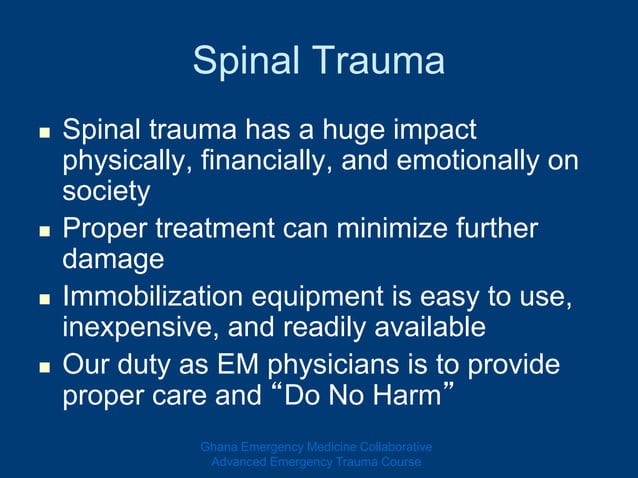 SPINAL INJURIES.ppt | First Aid | Injuries