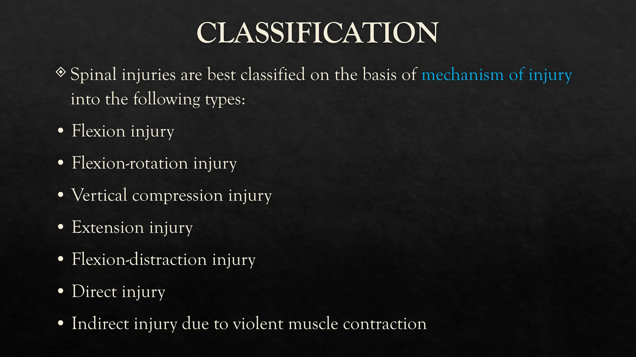 SPINAL INJURIES. Thoracolumbar and Cervical | PPTX