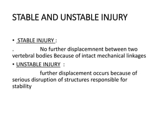 spinal injuries presentation orthopaedics | PPTX