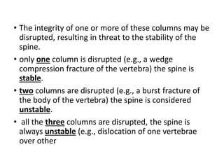 spinal injuries presentation orthopaedics | PPTX