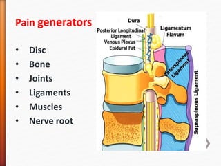 Spinal interventions for low back pain | PPTX