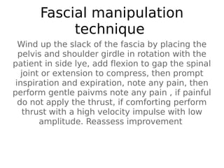 Spinal manipulation is a fast myofascia release technique | PPT