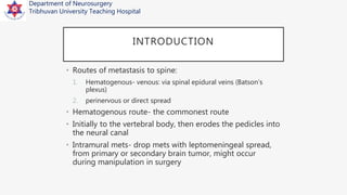 Management of Spinal Metastases | PPTX