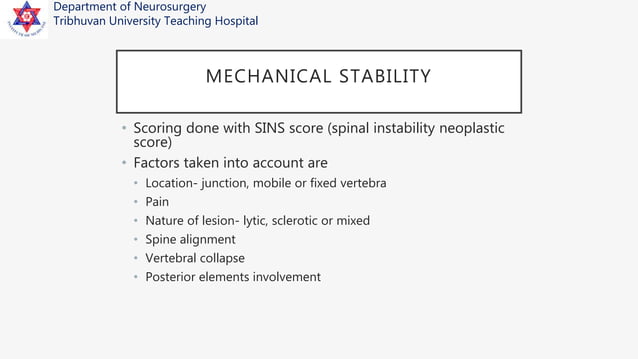 Management of Spinal Metastases | PPTX