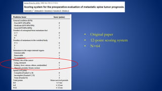Spinal Metastases Scoring and Decision making | PPTX