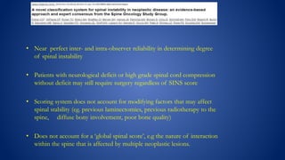 Spinal Metastases Scoring and Decision making | PPTX