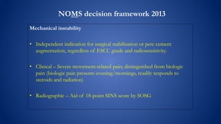 Spinal Metastases Scoring and Decision making | PPTX
