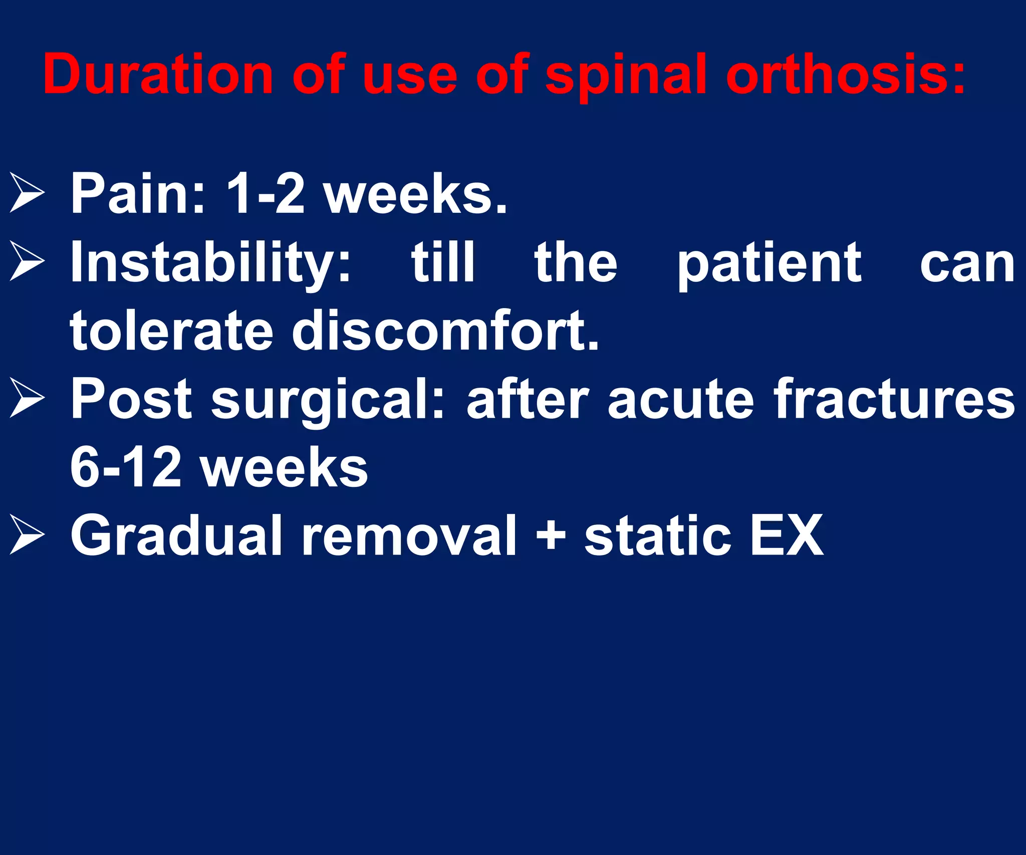 Spinal orthosis dr.aliaa | PPTX