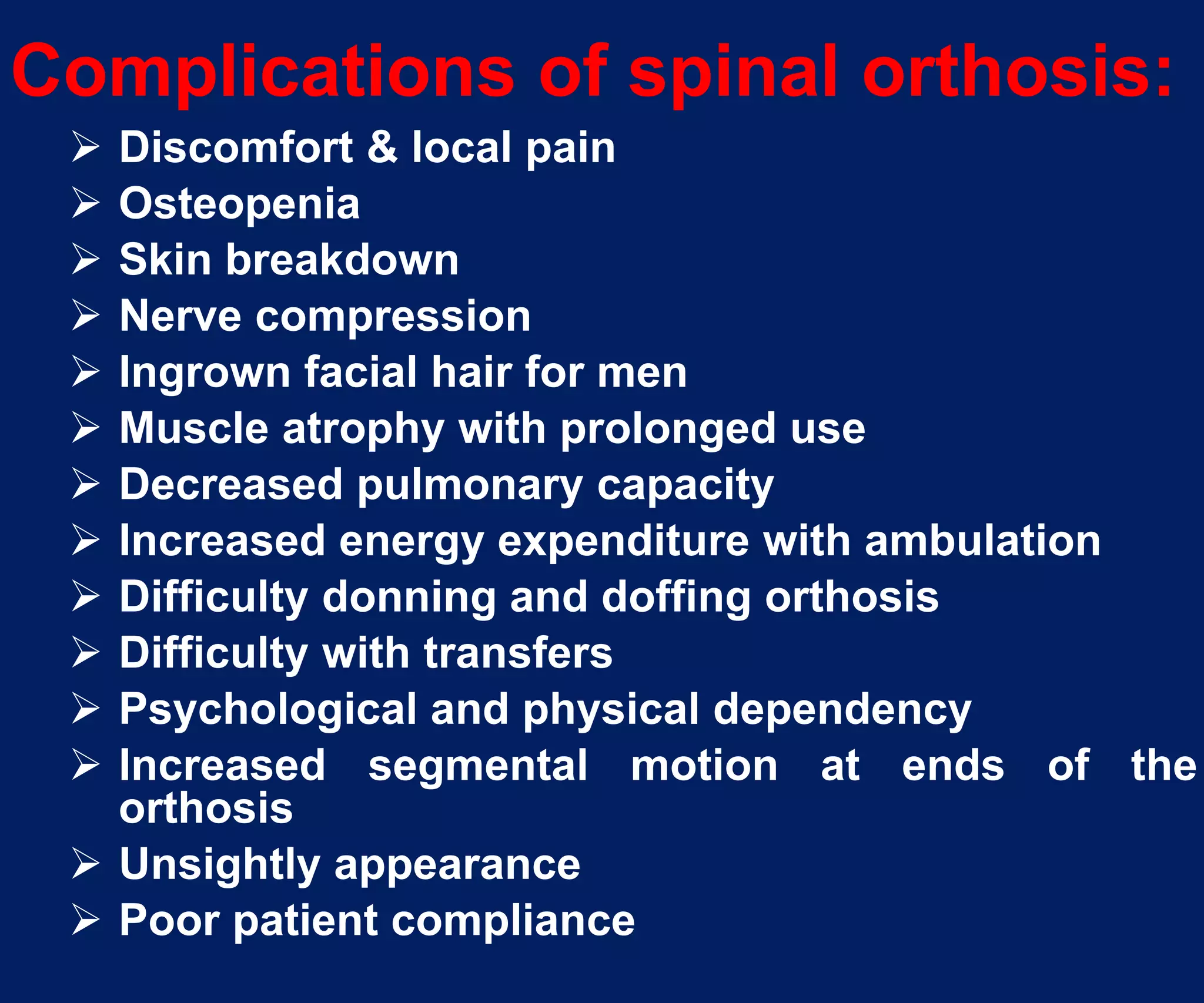 Spinal orthosis dr.aliaa | PPTX