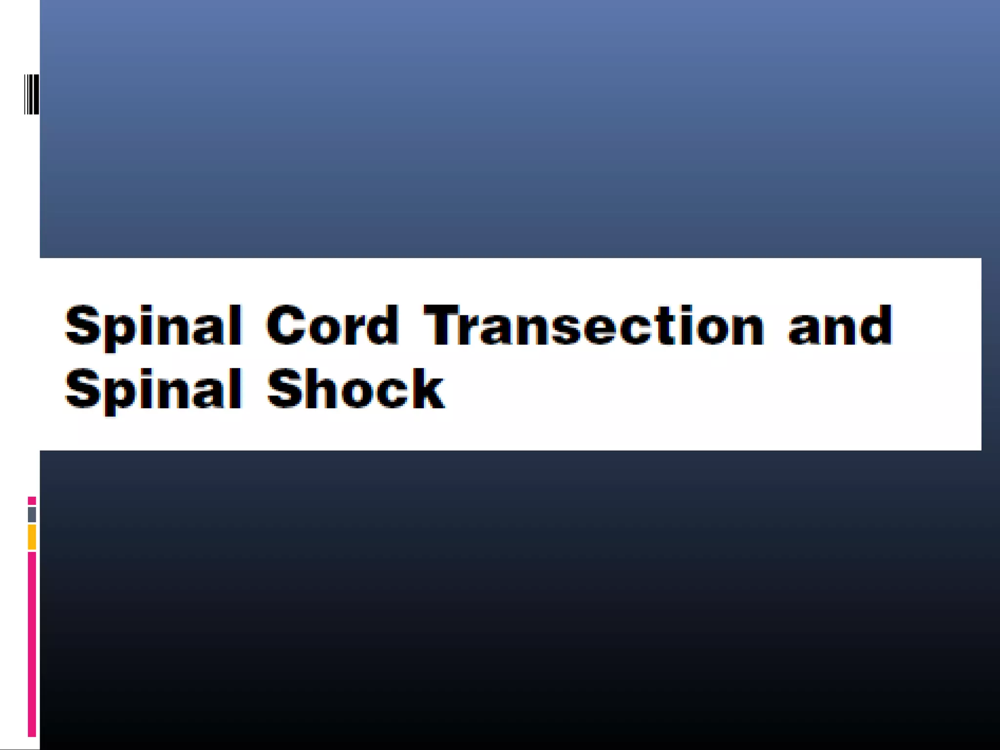 Spinal shock Physiology | PPT