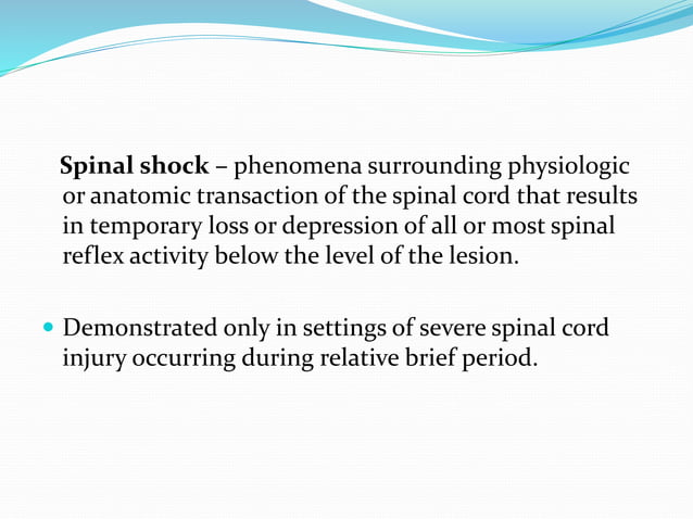 Spinal shock | PPTX | Brain and Nervous System Disorders | Diseases and ...