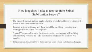 SPINAL STABILIZATION PPT | PPTX