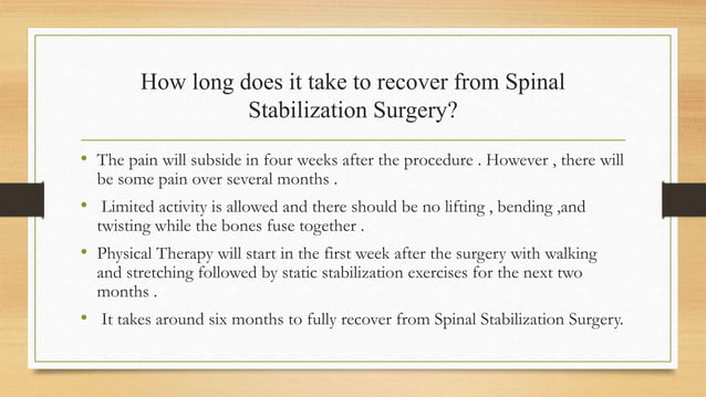SPINAL STABILIZATION PPT | PPTX