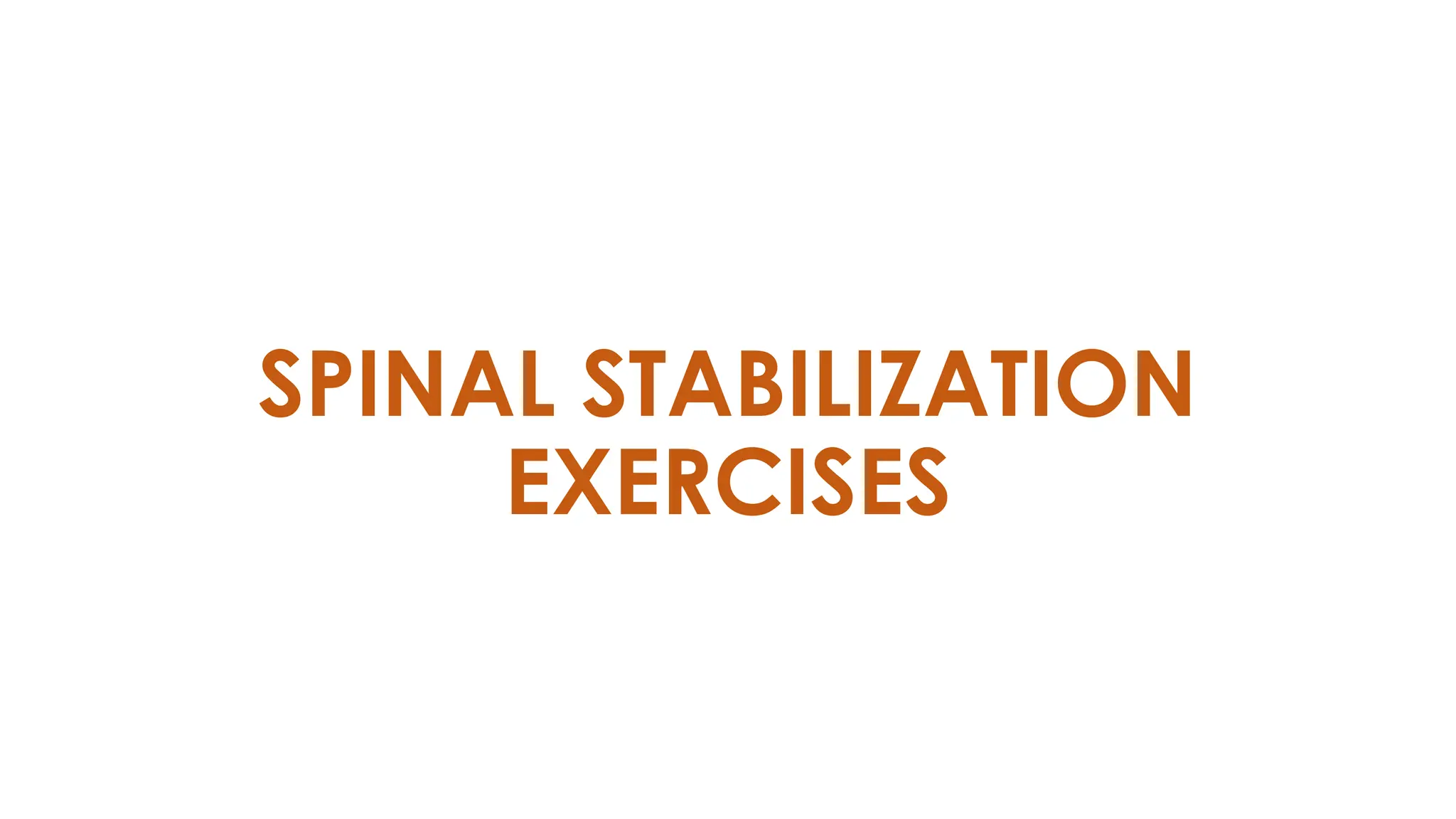 SPINAL STABILIZATION EXERCISES WITH PICTURES | PPTX