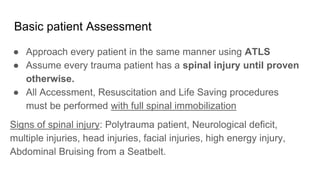 SPINAL TRAUMA ITS ANATOMY AND EMERGENCY MANAGEMENT OF | PPTX