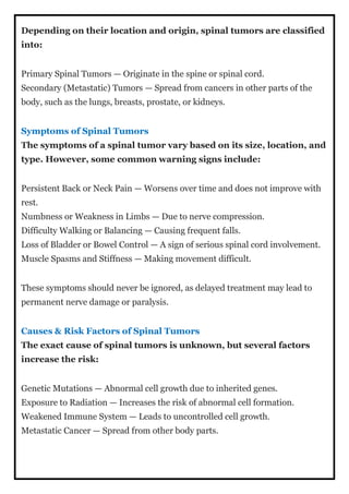 Spinal Tumors - Dr. Shivam Gour | Consultant Neurosurgeon Brain & Spine ...