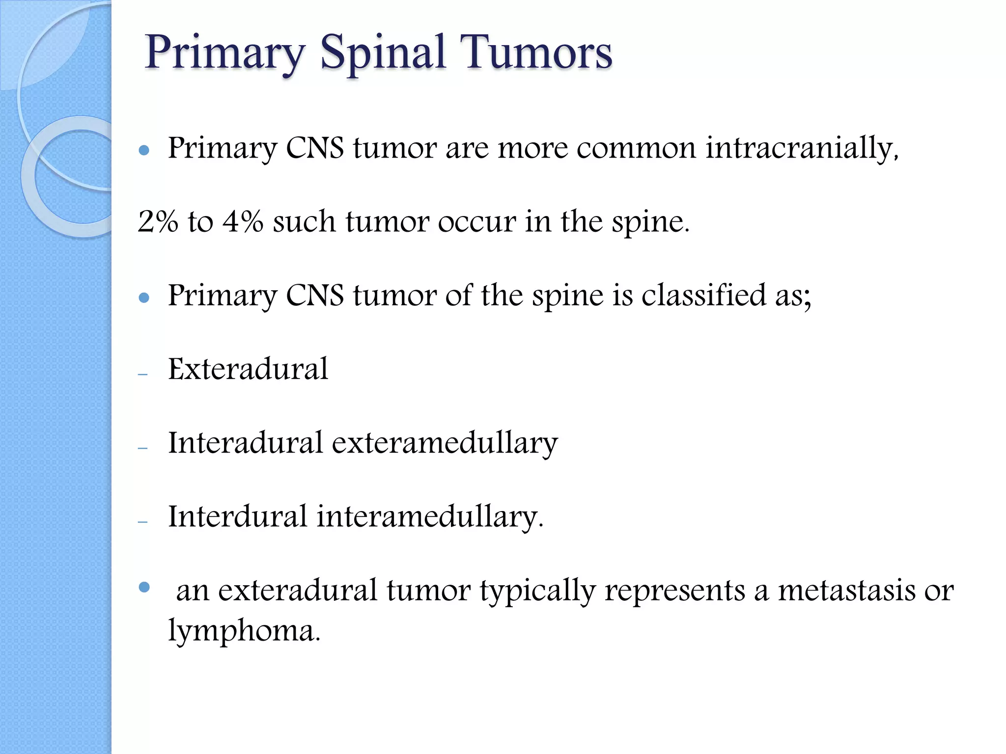 Spinal tumors | PPTX