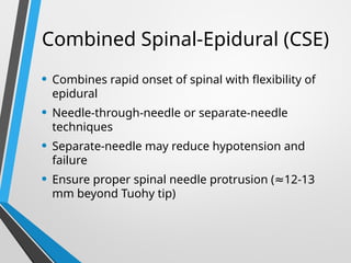 Spinal vs Epidural Anesthesia in labor - | PPTX