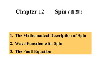 Spin and the Pauli equation | PPT