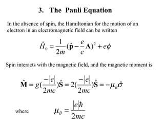 Spin and the Pauli equation | PPT