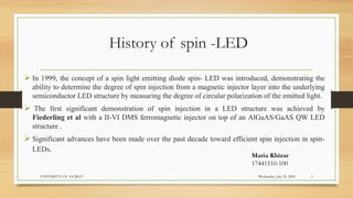 Spin Based LED and its applications in Daily life | PPTX