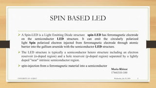 Spin Based LED and its applications in Daily life | PPTX