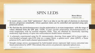 Spin Based LED and its applications in Daily life | PPTX