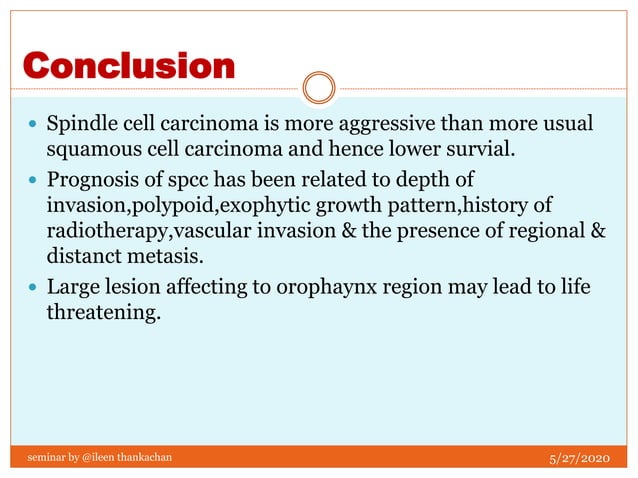 Spindle cell carcinoma | PPTX | Ear, Nose and Throat Conditions ...