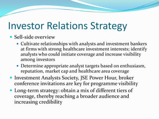 Spindle Communications investor relations agency | PPT