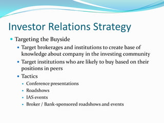 Spindle Communications investor relations agency | PPT